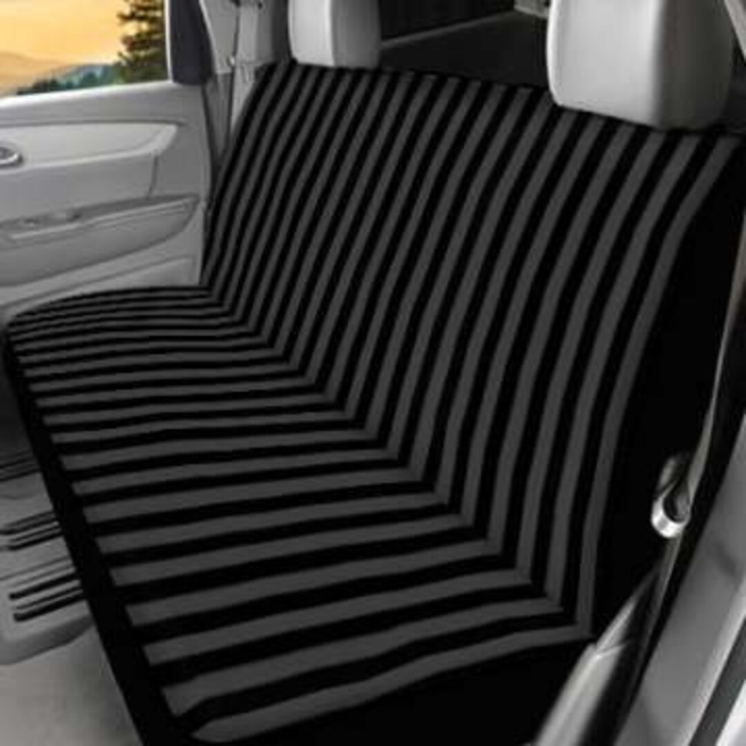 Black Stripes Back Seat Car Seat Covers Set of 4 Car Mats Protector ...