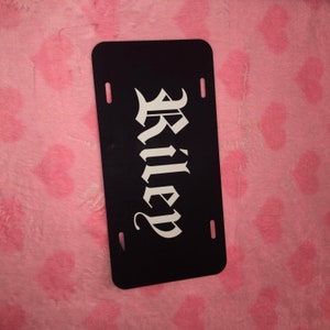 Custom Goth Text License Plate Personalized Car Accessories Goth Decor ...