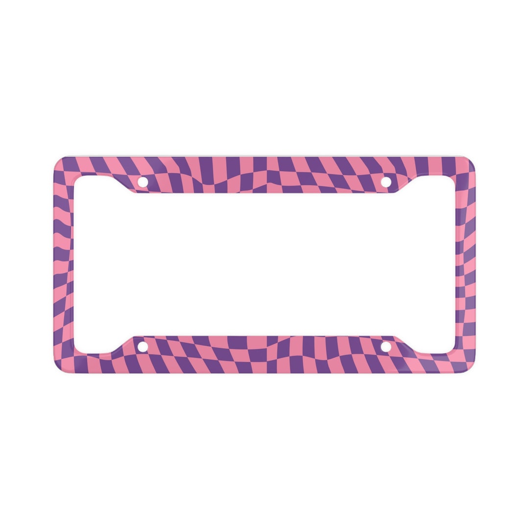 Pink Purple Y2K Checkered Wavy Swirl Checkerboard License - Etsy