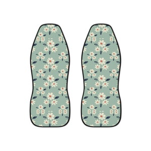 Boho Daises Floral Car Seat Covers Set of 2 Aesthetic Car Decor Womens ...