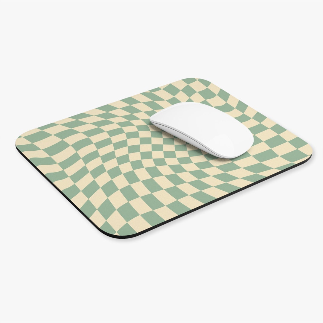 Wavy Green Checkerboard Mouse Pad - Etsy