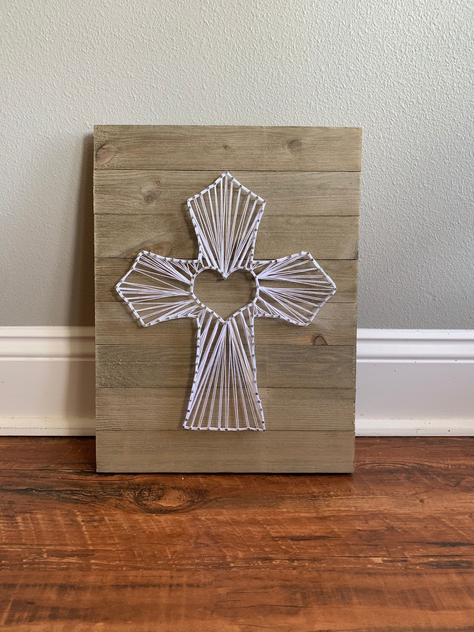 Cross With Heart String Art - Etsy