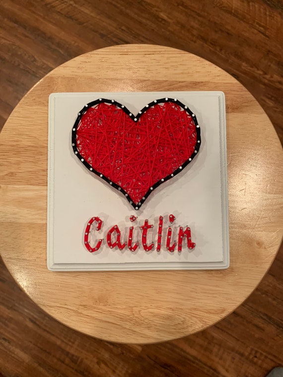 Heart and Name String Art | Etsy
