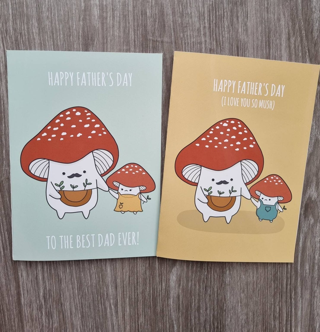Mushroom Father's Day Card, Cute Mushroom Greetings Card for Him - Etsy UK