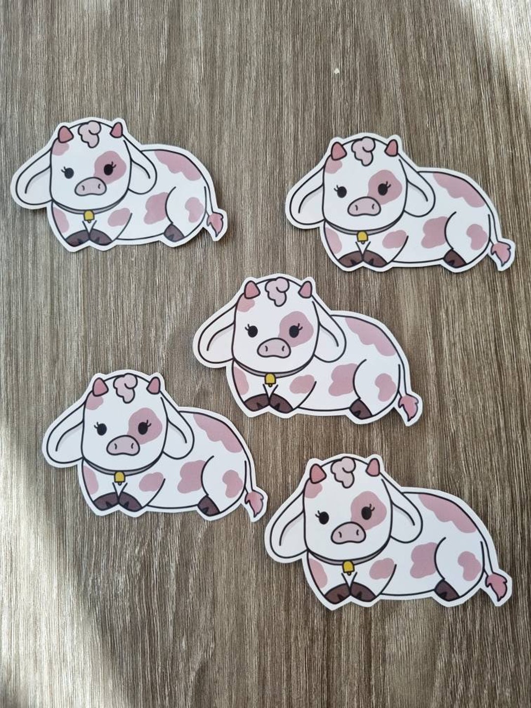 Cute Strawberry Cow Sticker, Farmcore Journal Stickers, Kawaii Cow ...