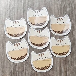 Cute Boba Cat Sticker Kawaii Aesthetic Drink Sticker Cute - Etsy