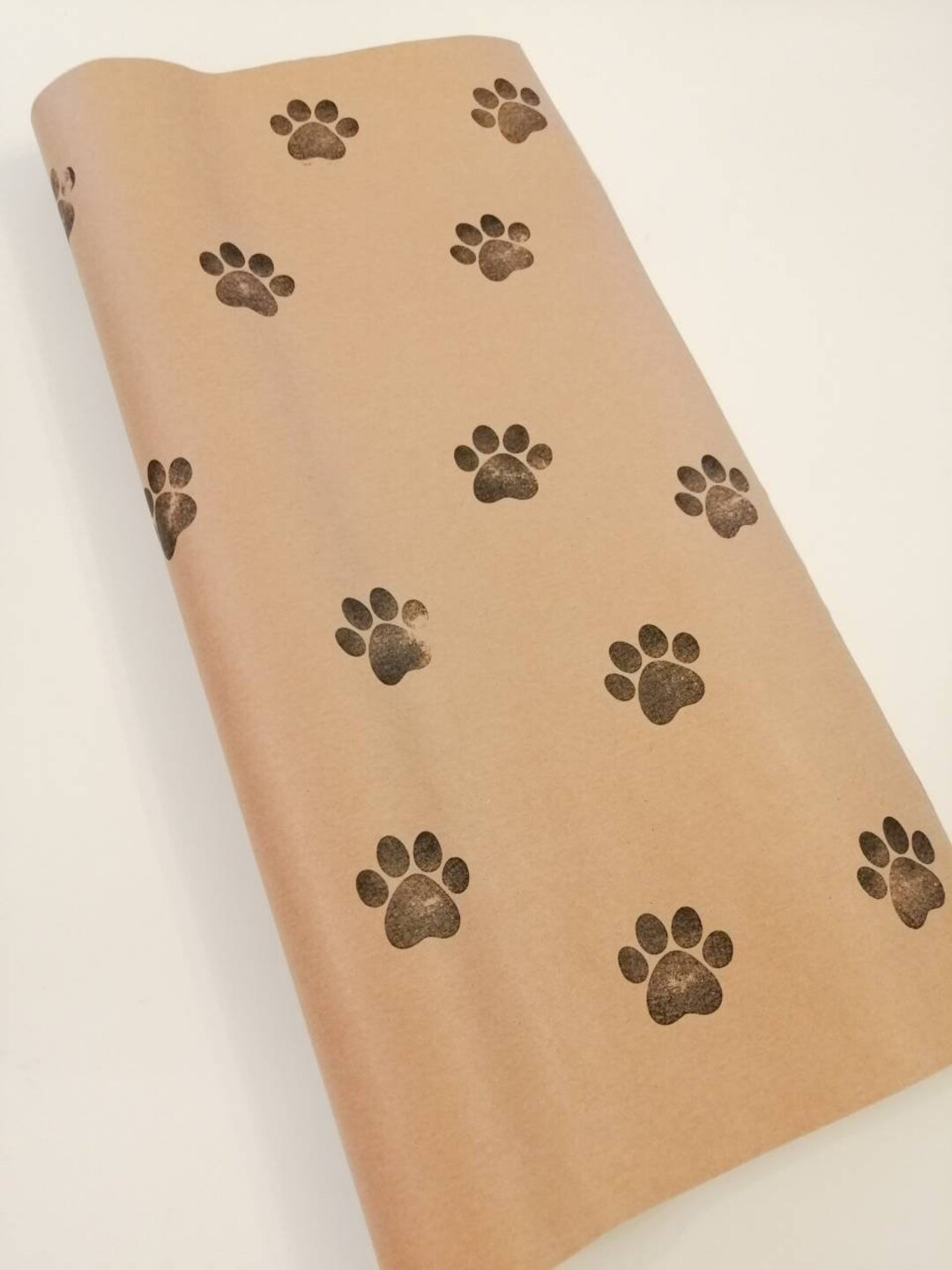 Paw Print Hand Stamped Wrapping Paper Animal Print Recyclable - Etsy