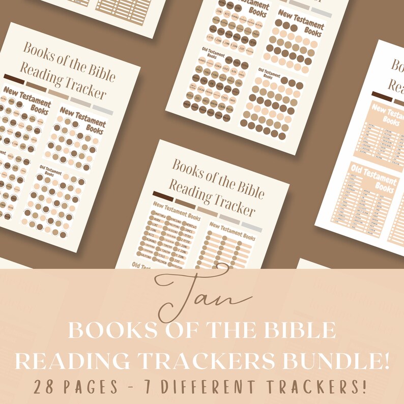 BUNDLE! - Tan Books of the Bible Reading Trackers Bundle! - Books of ...