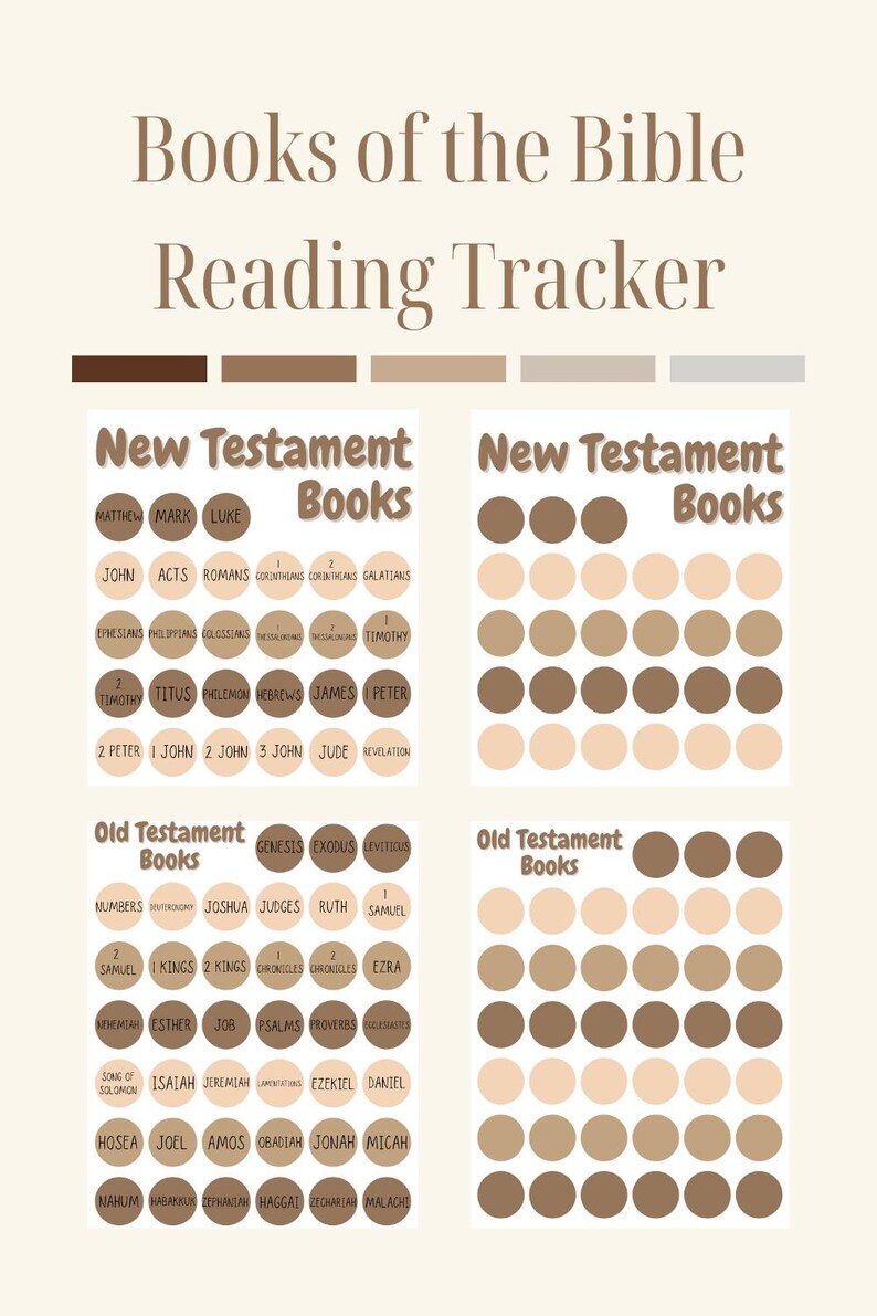 BUNDLE! - Tan Books of the Bible Reading Trackers Bundle! - Books of ...