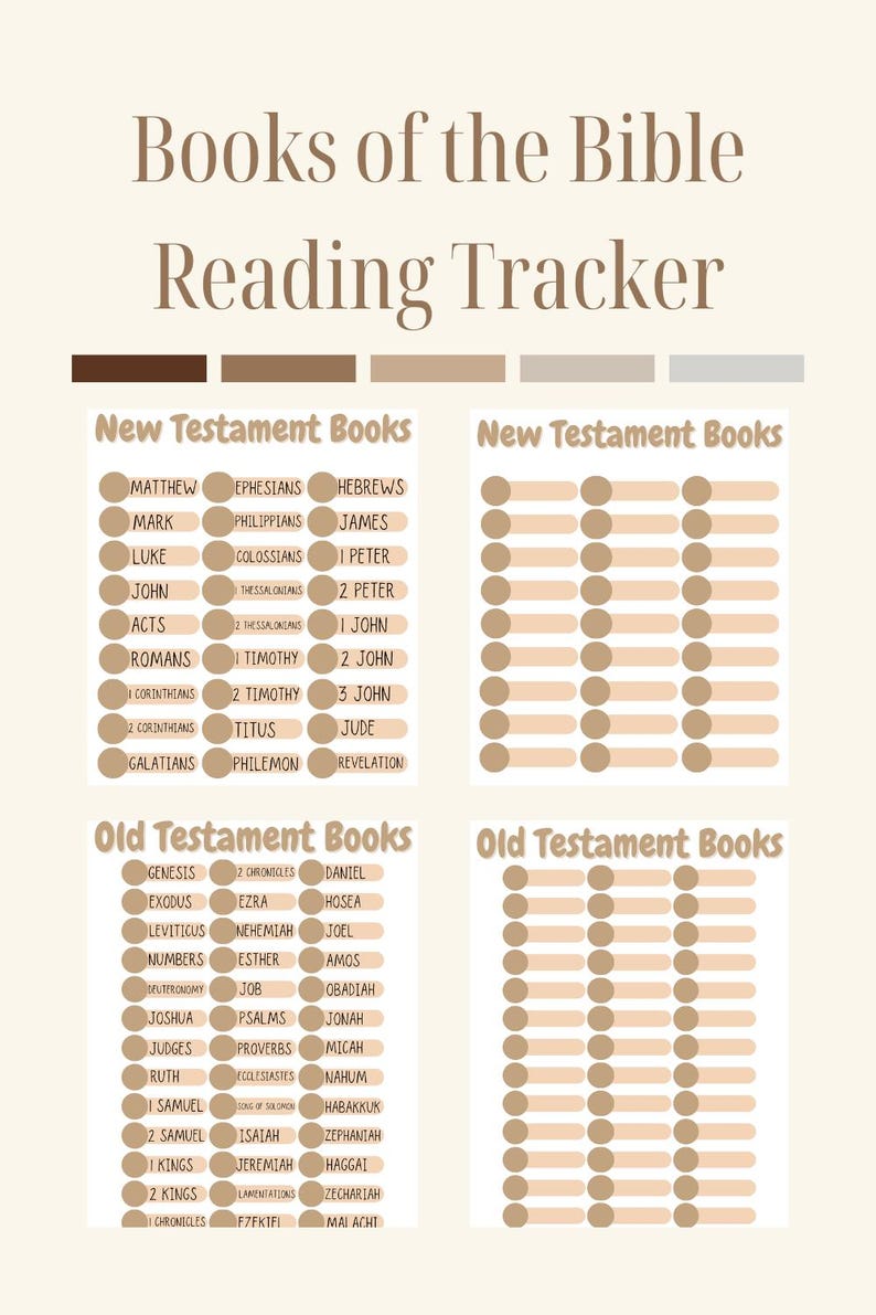 BUNDLE! - Tan Books of the Bible Reading Trackers Bundle! - Books of ...