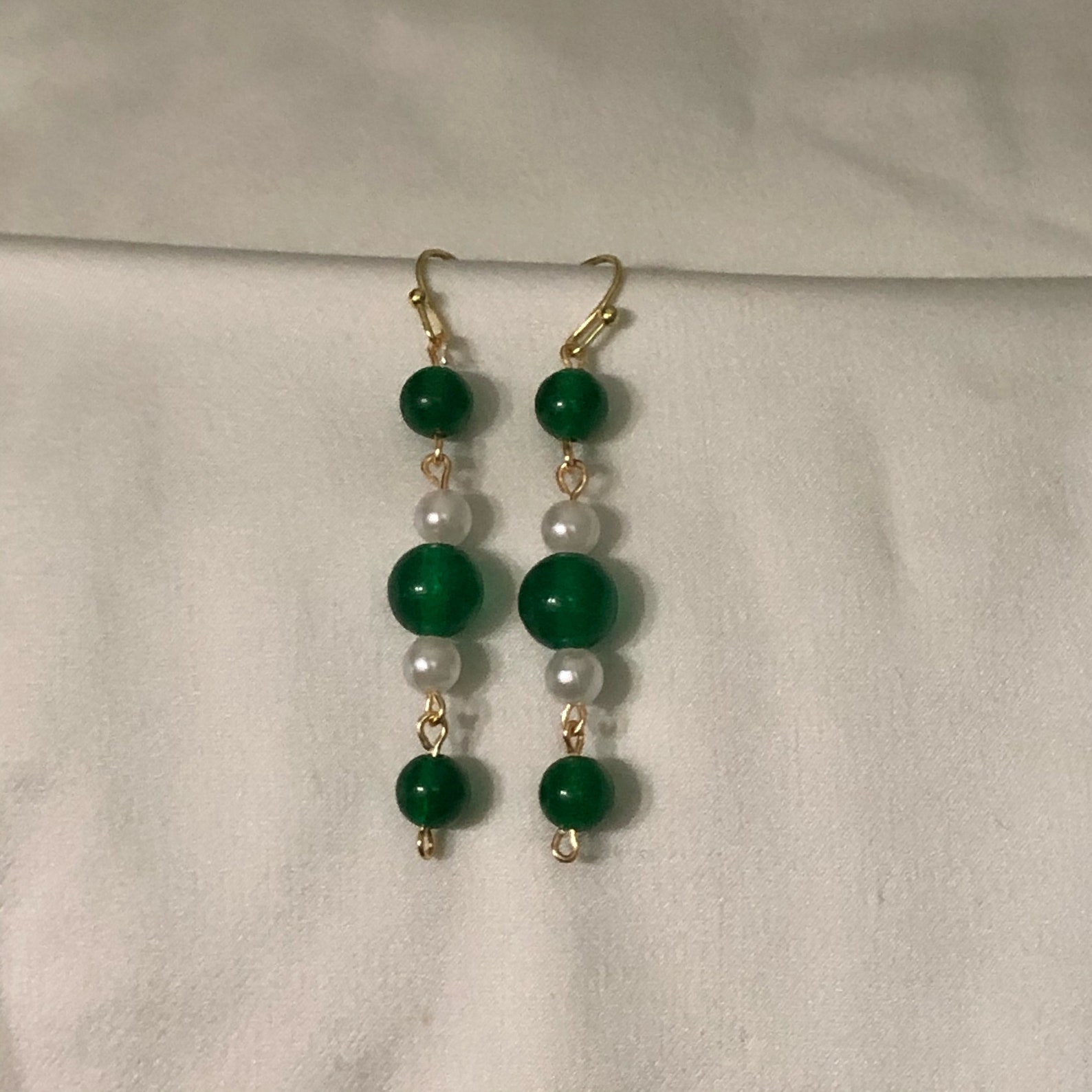 Pearl&jade Gemstone Earring - Etsy