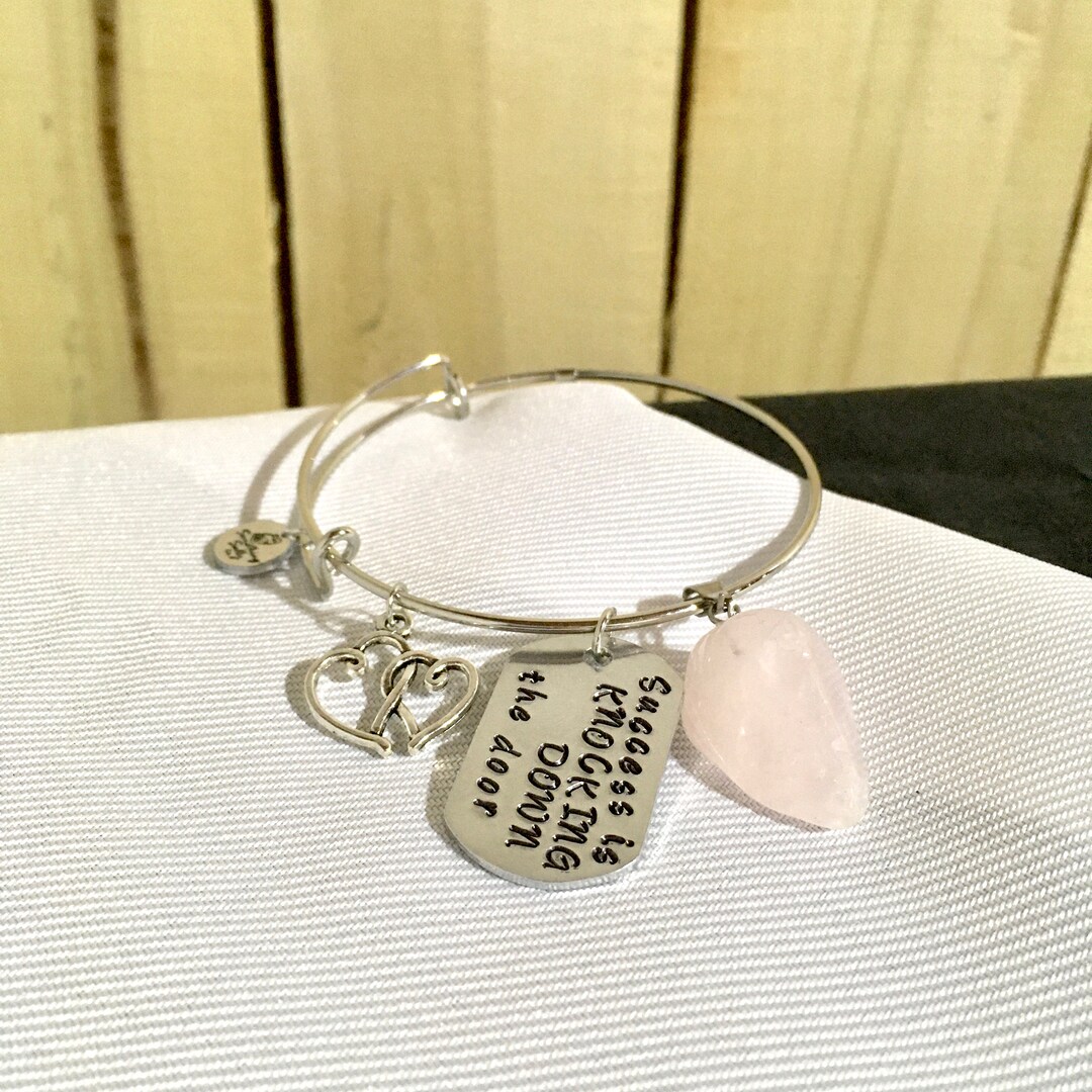 Custom Charm Bracelet, Personalized Metal Stamped Charm Bracelet ...