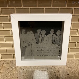 Etched Glass Memorial Shadow Box, Custom Sympathy Gift, Personalized ...