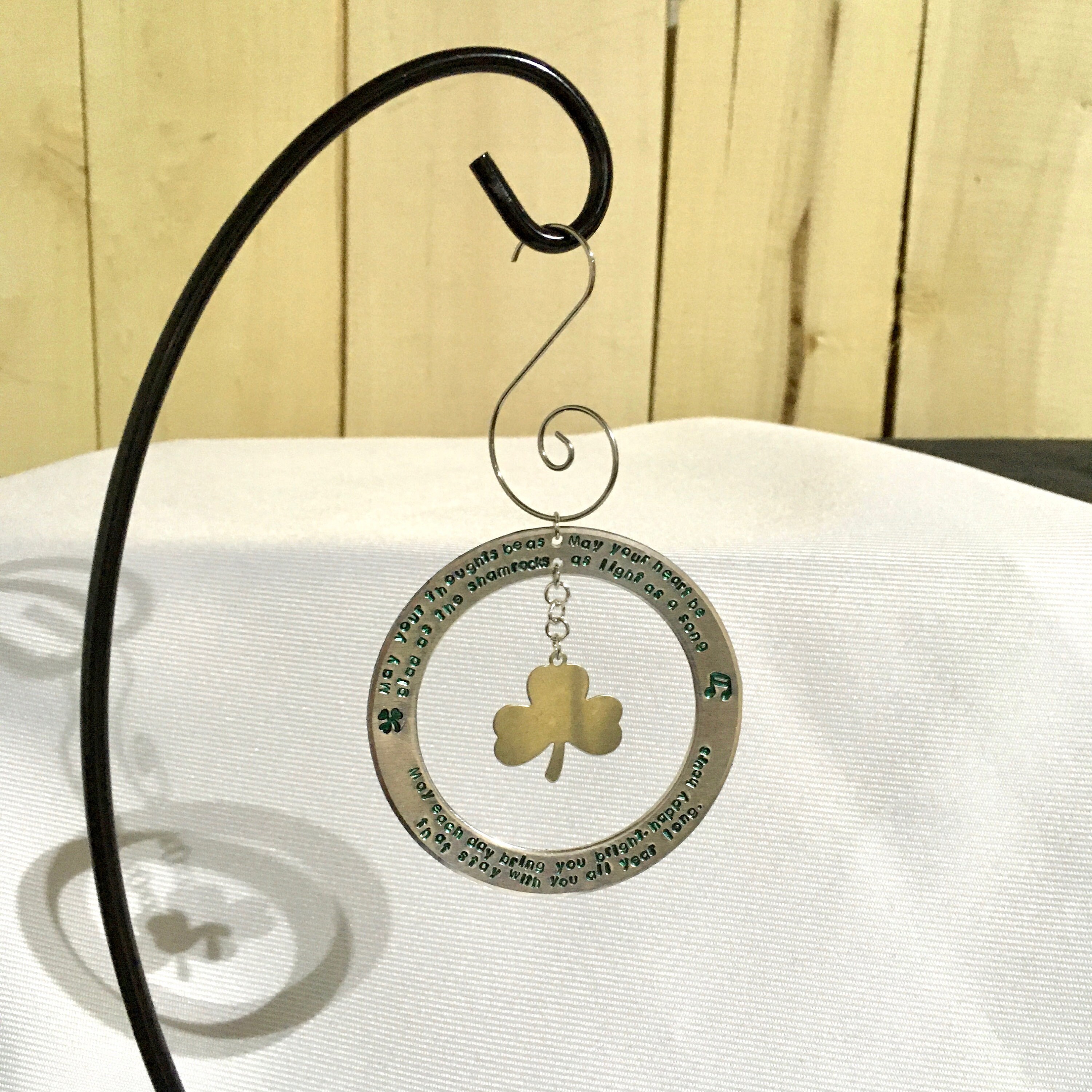 Irish Shamrock Ornament Irish Metal Stamped Ornament St | Etsy