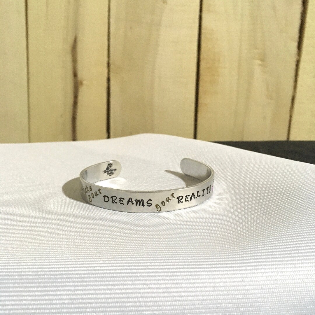 Personalized Metal Stamped Cuff Bracelet, Custom Cuff Bracelet, Hand ...