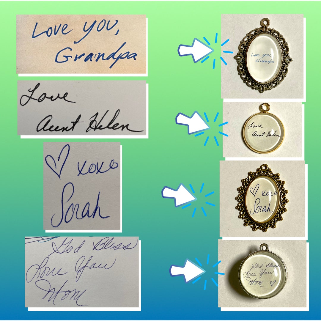 Custom Handwriting Charm, Personalized Pendant With Handwriting ...