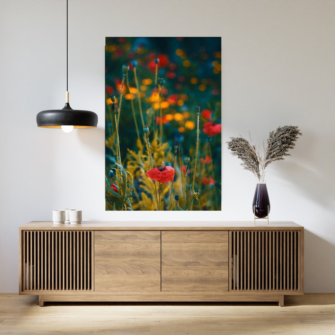 Poppy Art Poster | Poppy Field | Matte Vertical Poster | Floral Poster ...