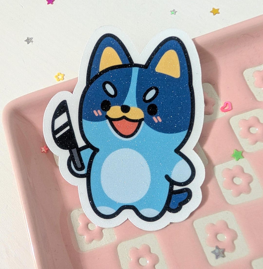 Bluey - Glitter Vinyl Sticker! - Etsy