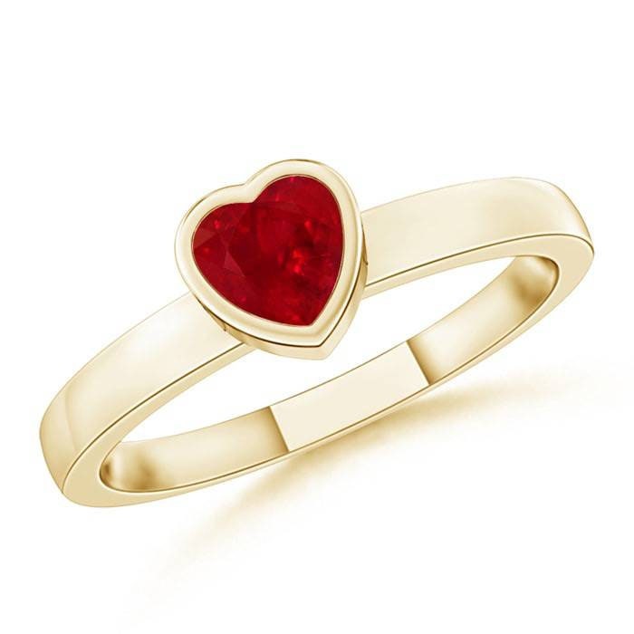 Ruby Heart Ring – Rose Gold, July Birthstone - Etsy