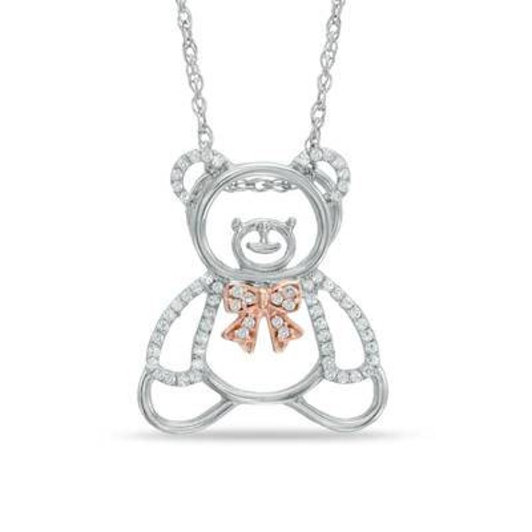 Teddy Bear Necklace Bear Necklace Gift for Her Christmas Gift - Etsy