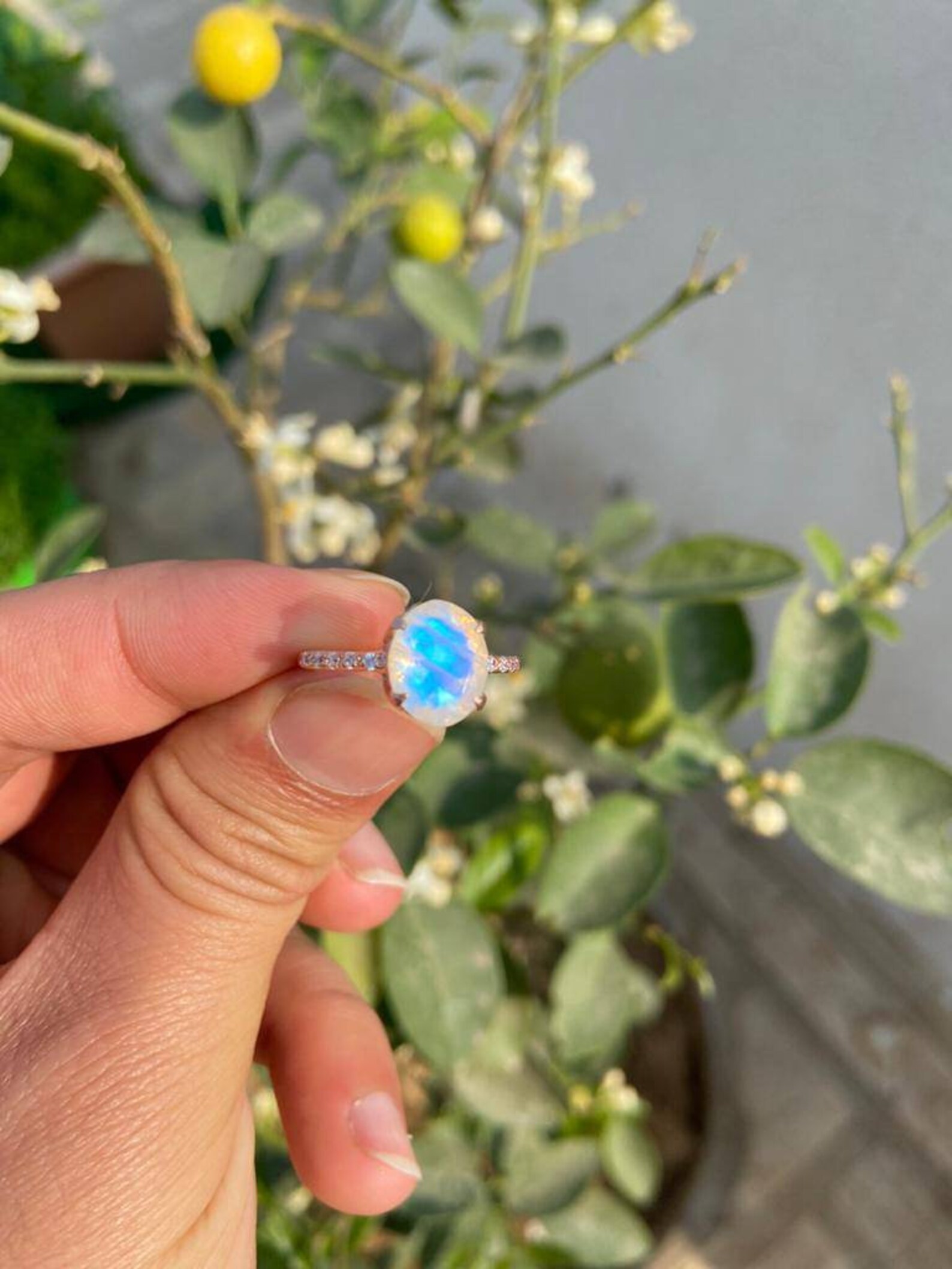 Moonstone Ring Sterling Silver Moonstone Ring Gemstone Ring | Etsy