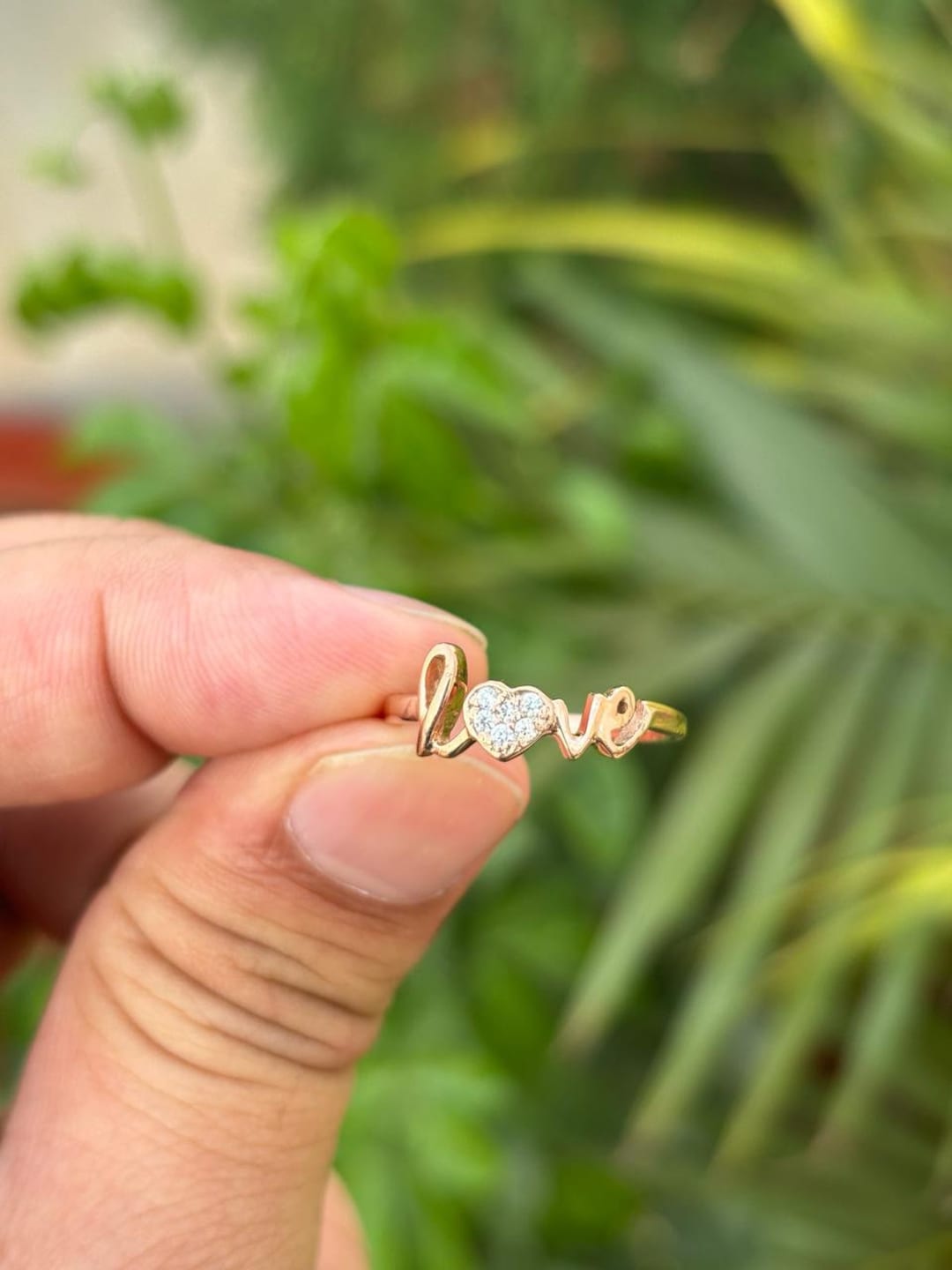 Love Ring- Dainty Love Ring- Script Love Ring- Silver Love Ring ...