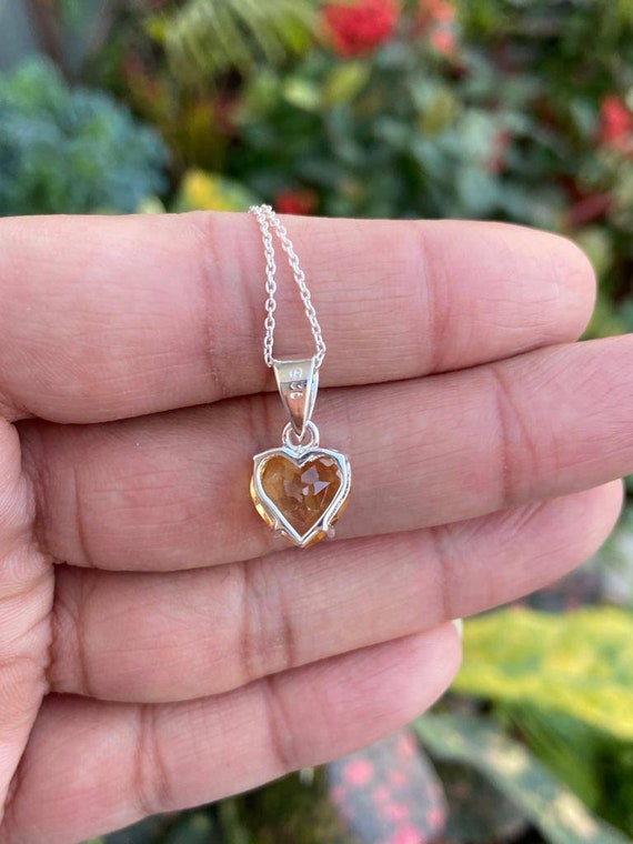 Citrine Heart Necklace