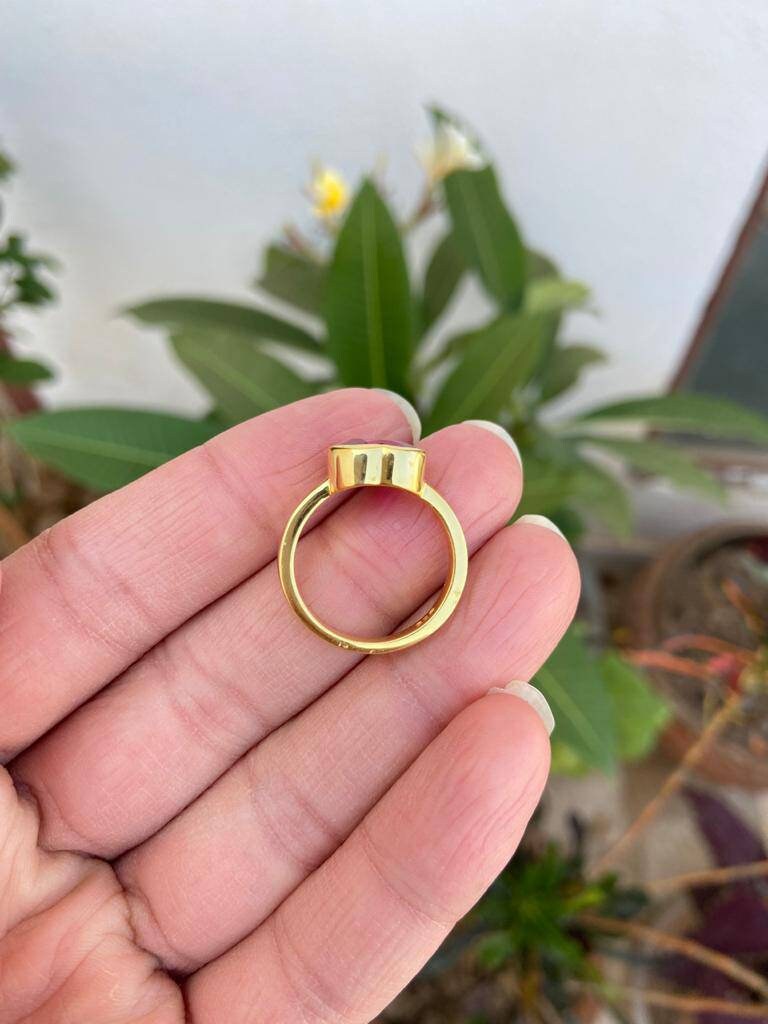 Ruby Heart Ring 14k Gold Ruby Ring Red Gemstone Ring Heart | Etsy