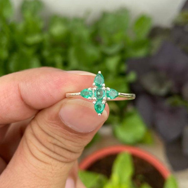 Natural Emerald Ring - Etsy