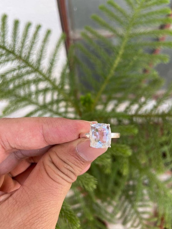 Clear Quartz Ring Natural Crystal Ring Quartz Ring Silver | Etsy