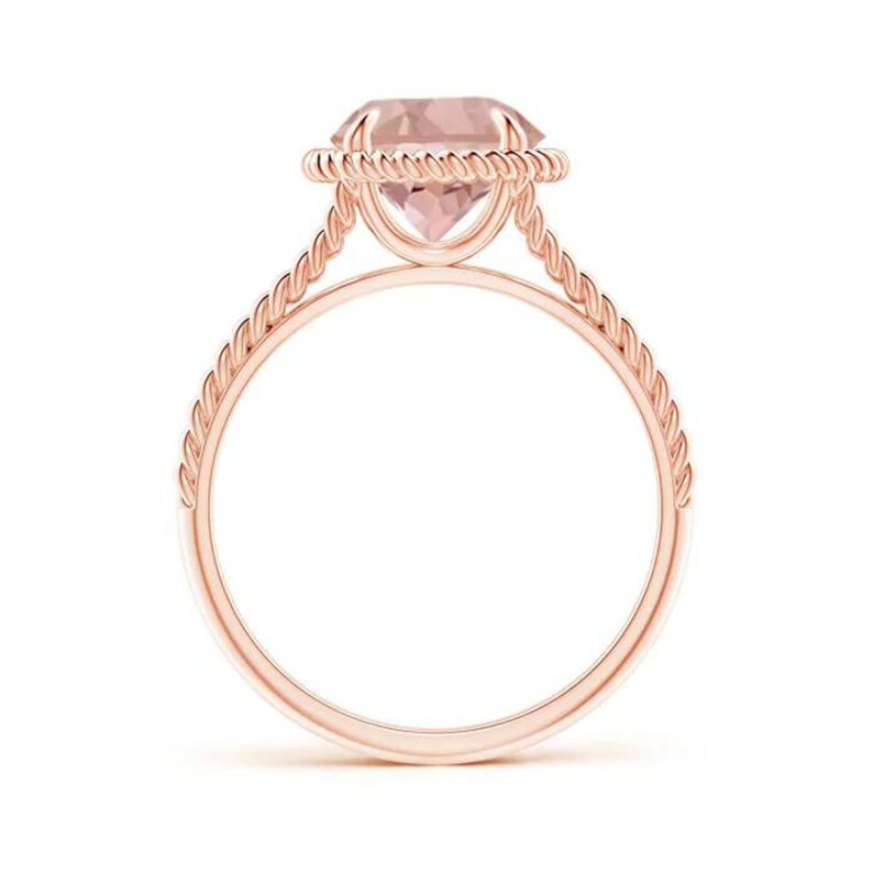 Round Morganite Ring Wedding Ring Silver Morganite Ring | Etsy