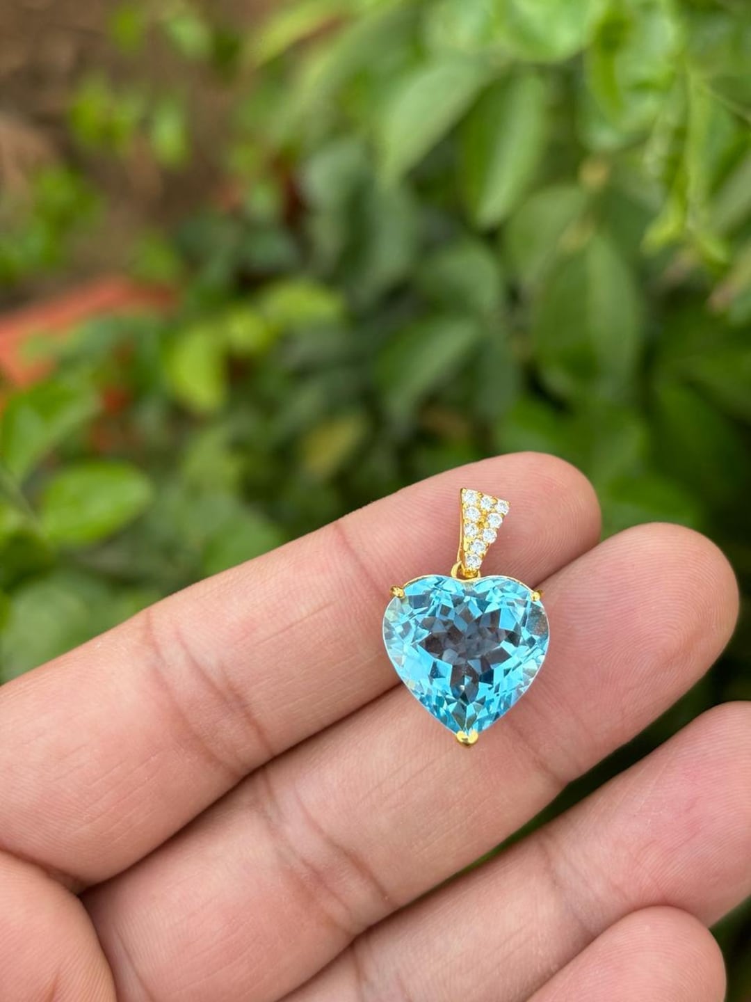 Blue Topaz Heart Pendant- Heart Shape Pendant- Pendant for Women ...