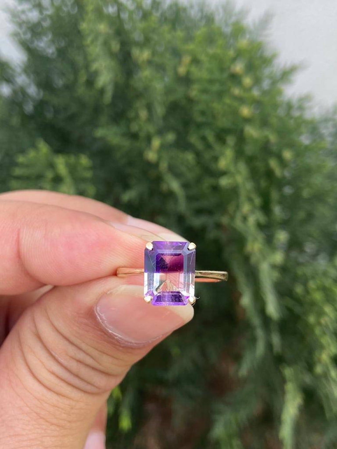 Amethyst Engagement Ring- Moroccan Amethyst- 14k Gold Amethyst Ring ...