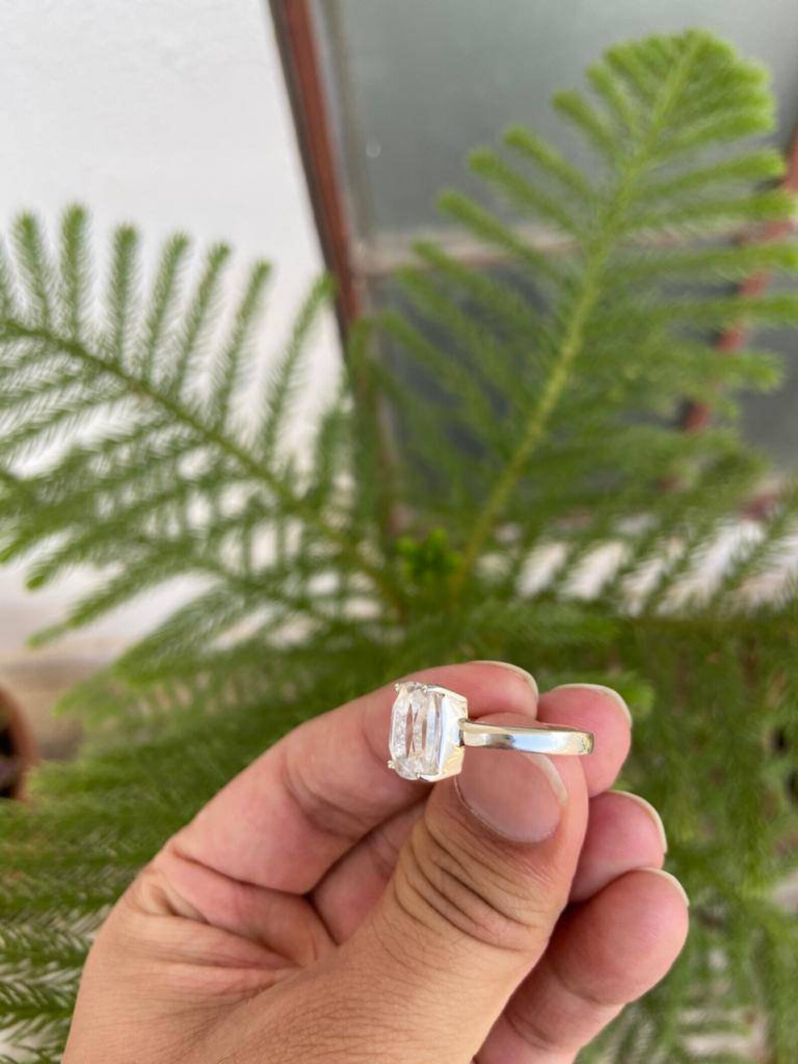 Clear Quartz Ring Natural Crystal Ring Quartz Ring Silver | Etsy