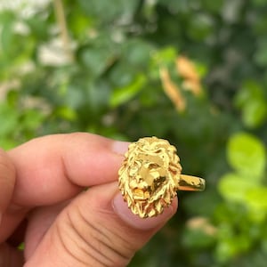 Lion Ring- Mens Ring- Gold Lion Ring- Animals Lover Gift- Animal Ring ...