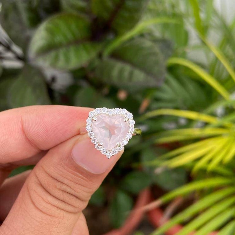 Rose Quartz Ring - Etsy