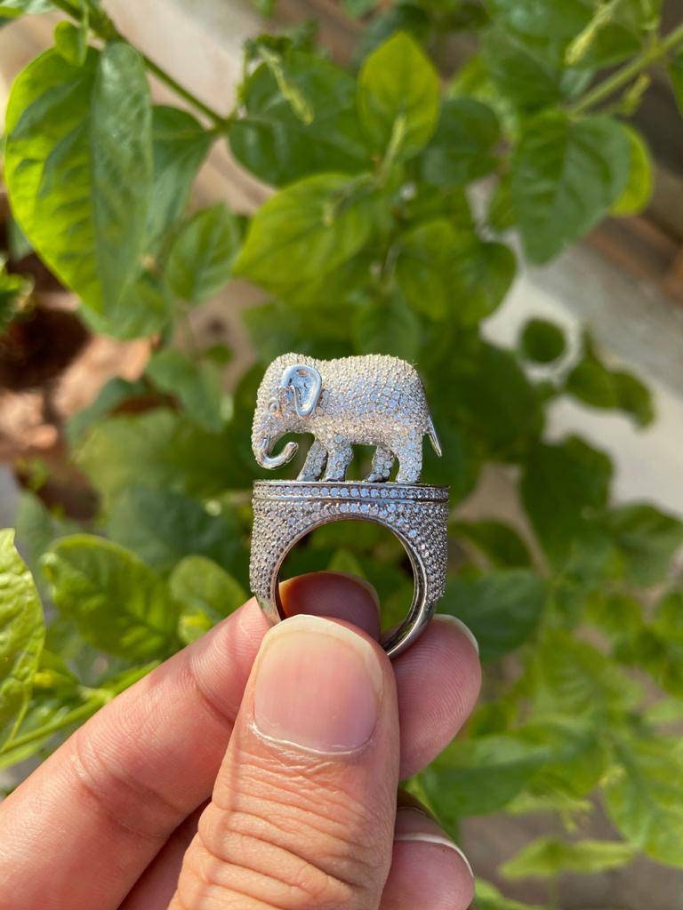 Elephant Ring Sterling Silver Elephant Ring Animal Ring | Etsy