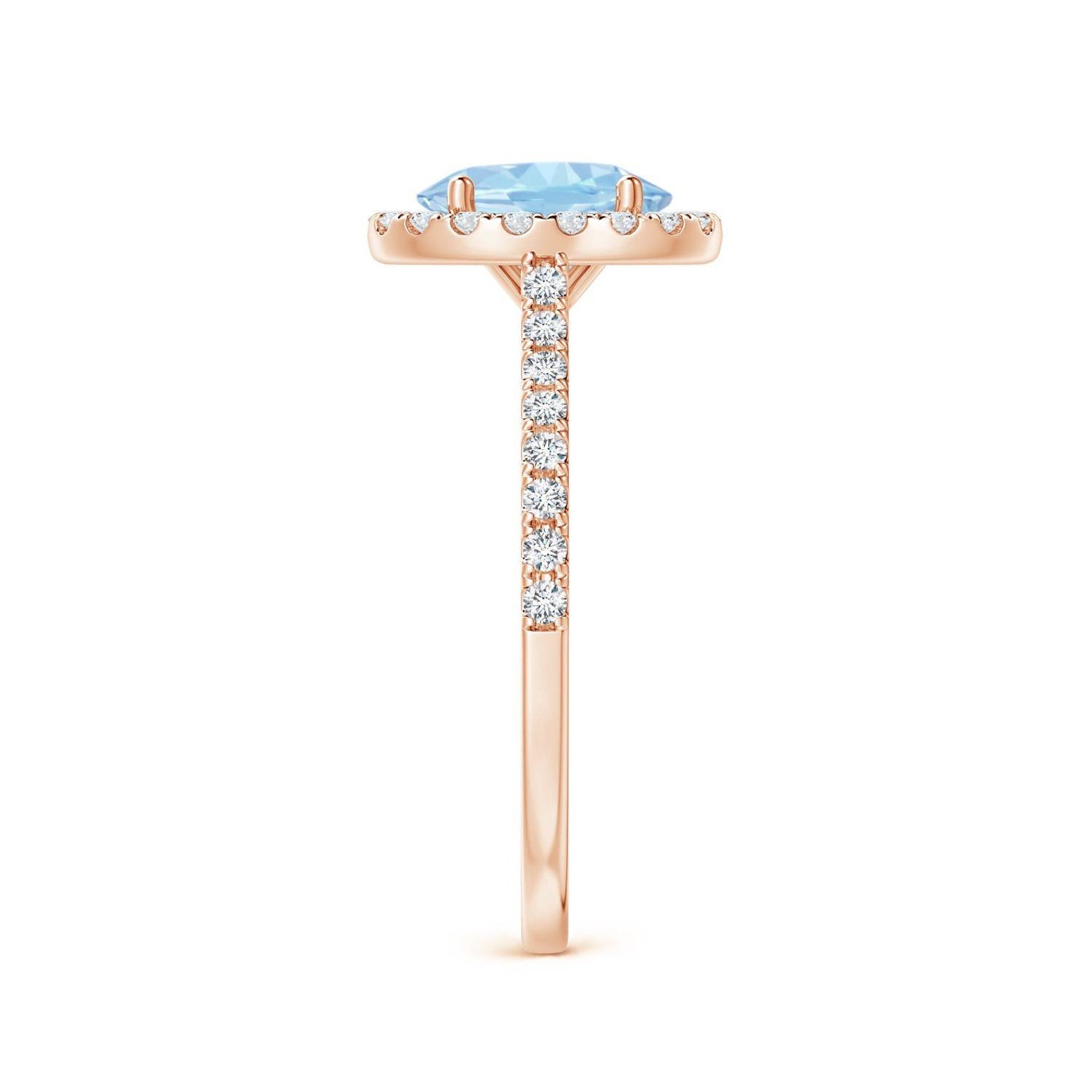 Rose Gold Aquamarine Ring – Oval March Birthstone, CZ Diamonds - Etsy
