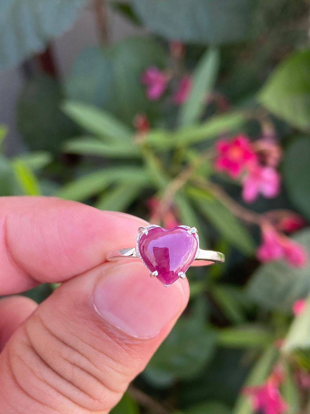 Natural Ruby Heart Ring – Sterling Silver July Birthstone Jewelry - Etsy