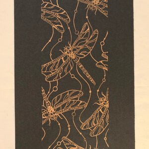 Dragonflies Lino Print | Original Linocut Print | Hand Printed | Home ...