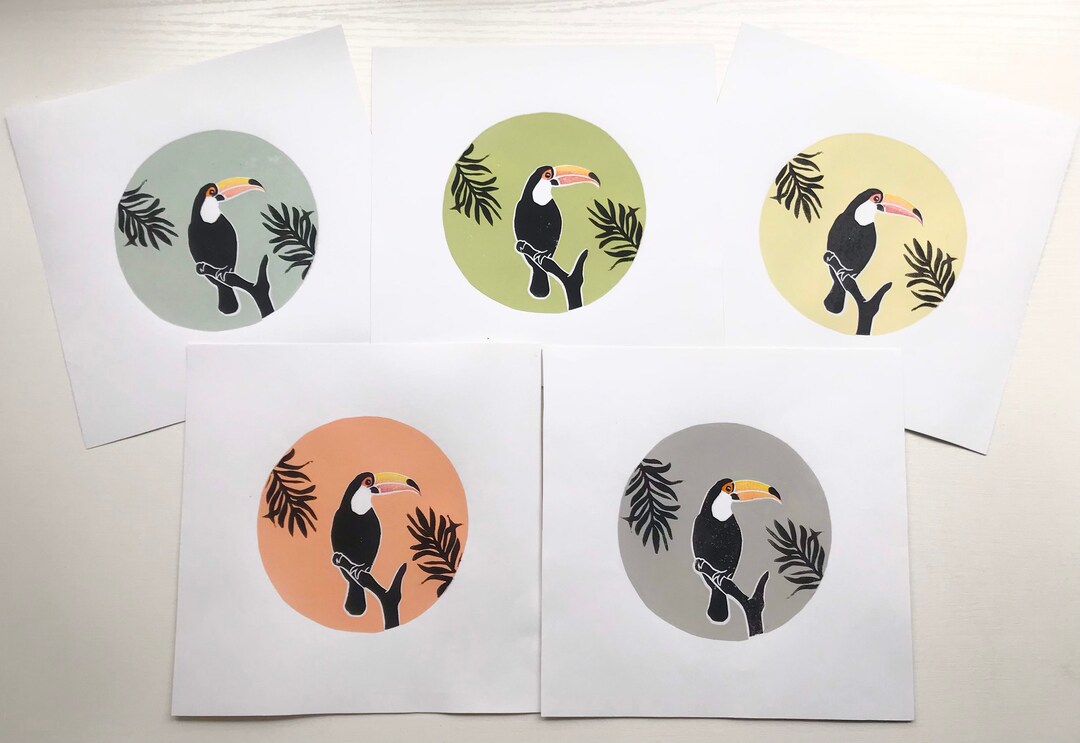 Toco Toucan Lino Print | Original Artwork | Hand Printed Linocut Print ...