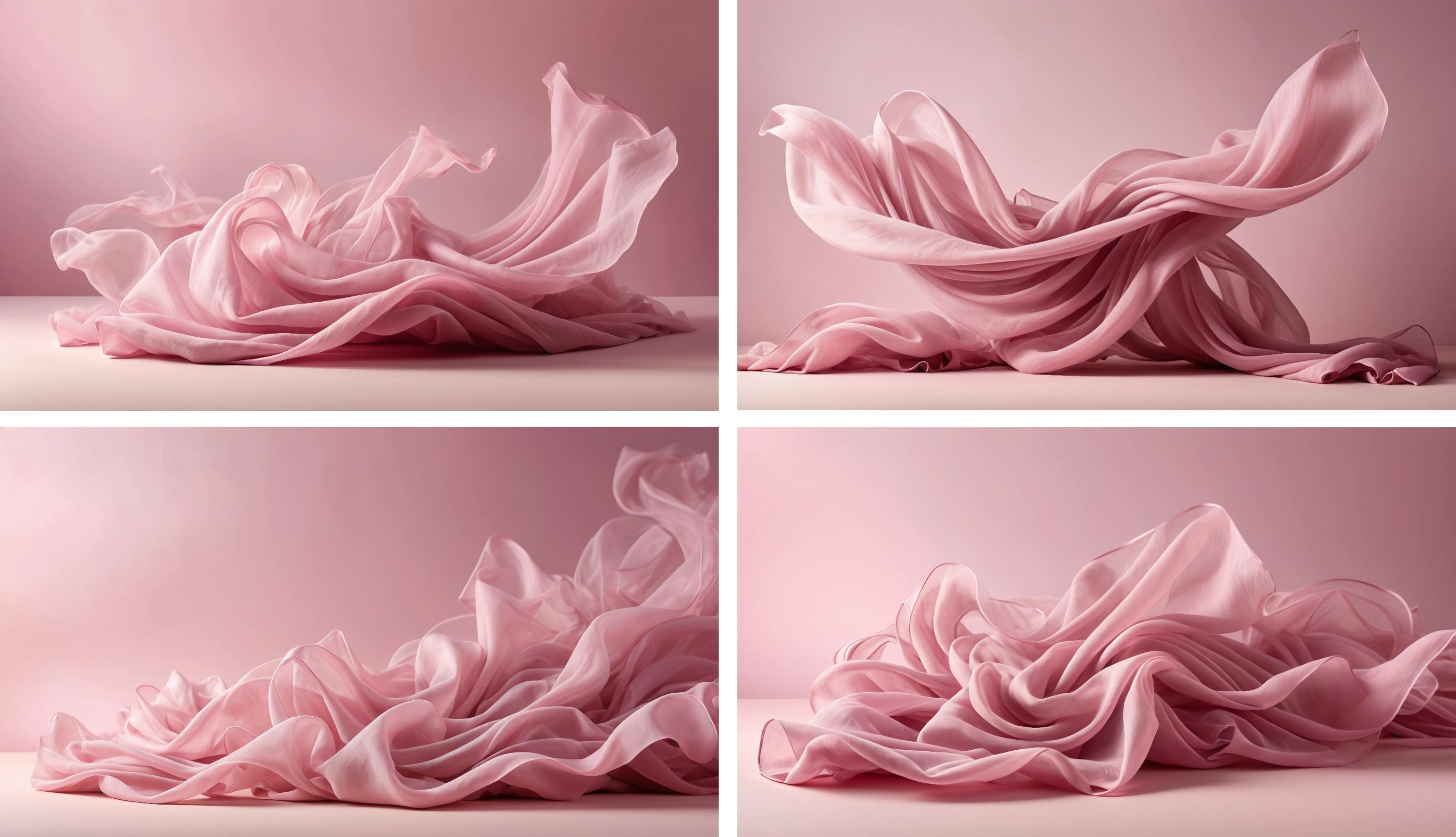 45 Pink Flowing Soft Fabric Backdrops,pink Flying Silk Fabric Digital ...