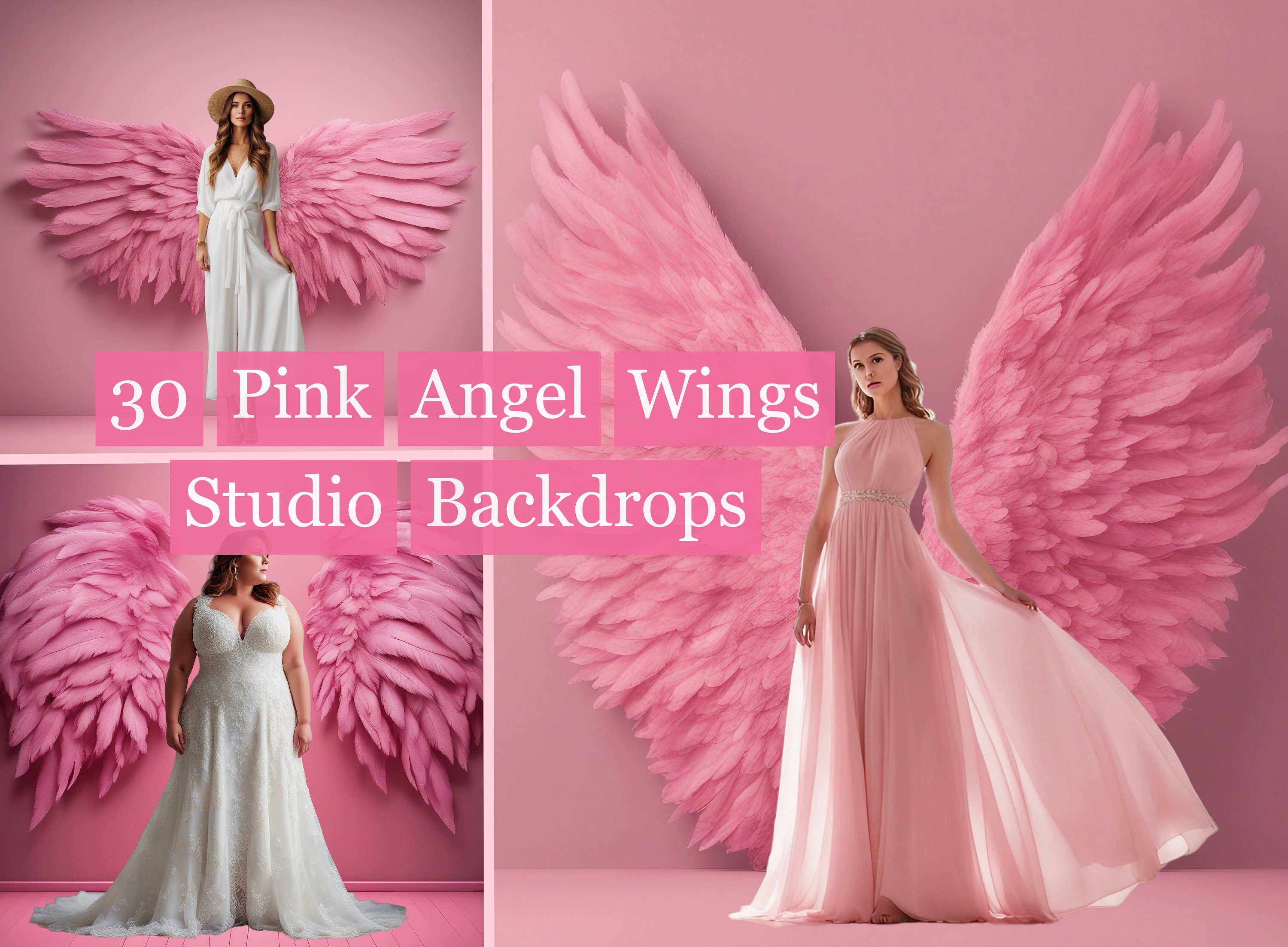 30 Pink Angel Wings Studio Backdrops,pink Studio Background,angel Wings ...