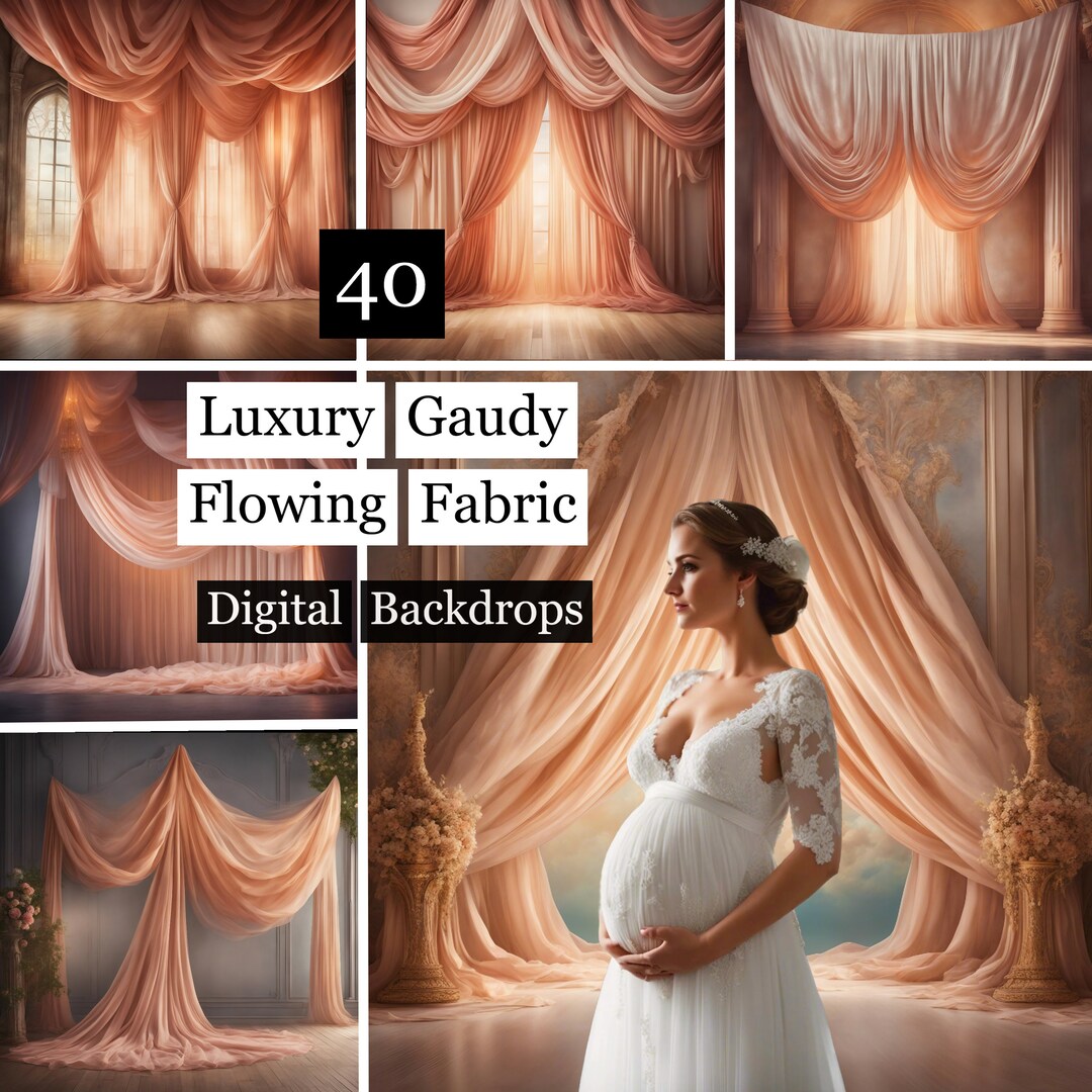 40 Luxury Gaudy Flowing Fabric Backdrops, Fabric Digital Backdrops ...
