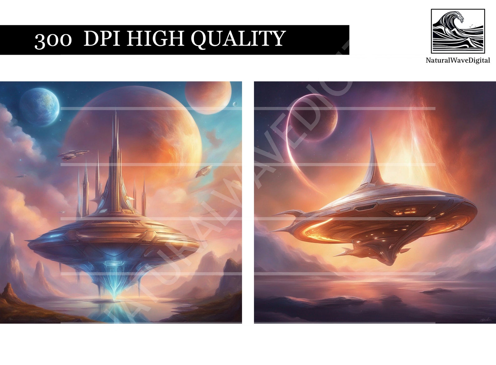 45 Fantasy Spaceship Backdrops , Spaceship Backgrounds , Digital ...