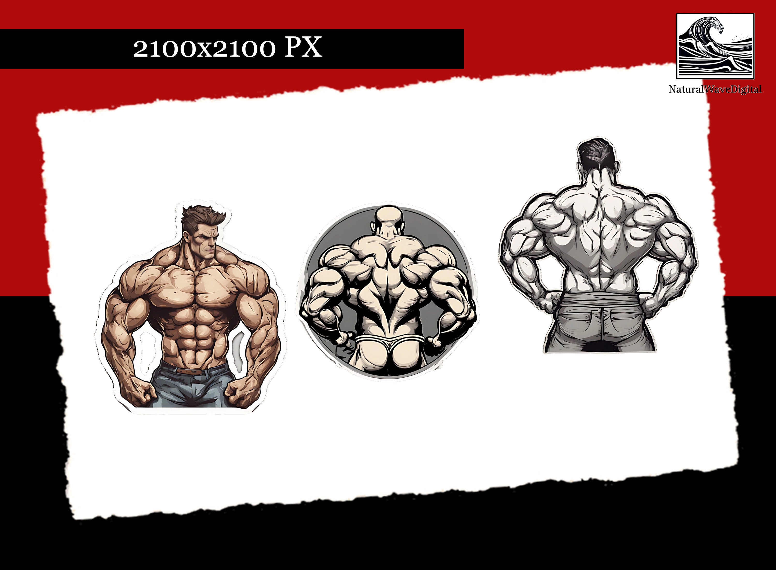 36 Bodybuilder Man Clipart ,fitness Digital Clipart, Bodybuilder ...