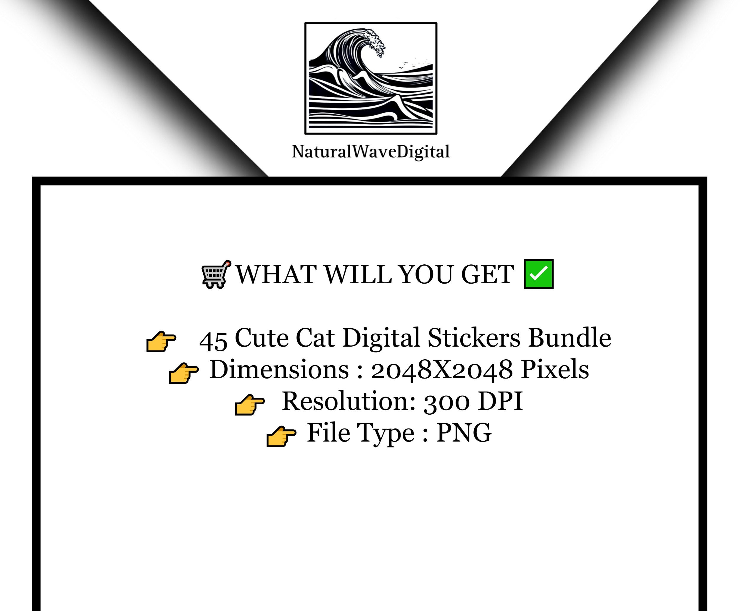 45 Cute Cat Digital Stickers Bundle, Kittens Cat Digital Planner ...