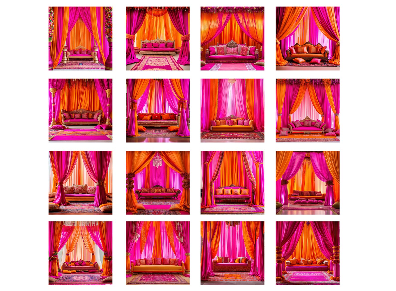 16x Indian Style Wedding Backdrops,hues of India Backdrops,wedding ...
