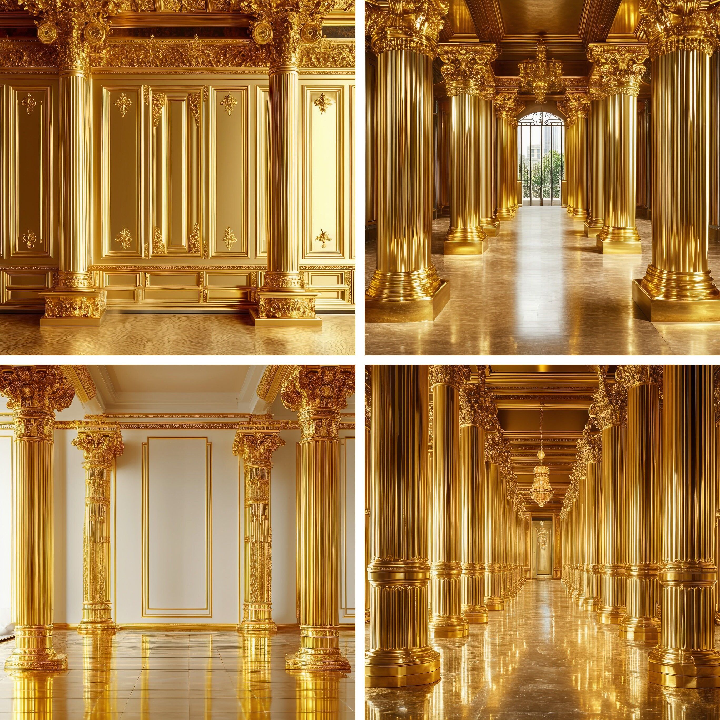 28x Gold Column Palace Backdrops, Gold Portrait Background,gold ...