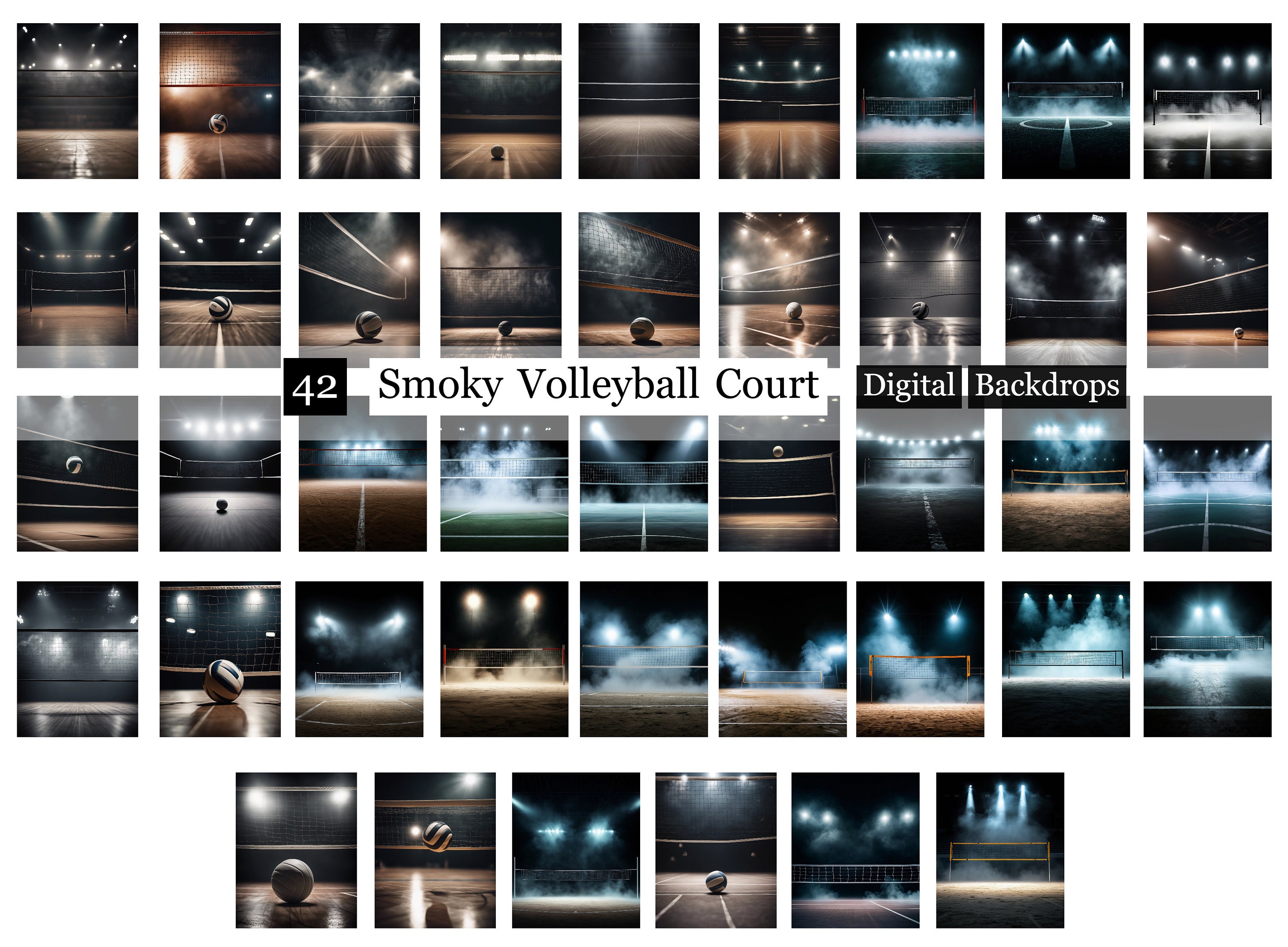 42 Smoky Volleyball Court Backdrops, Volleyball Digital Backdrops ...